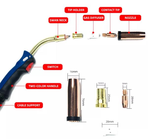 Stud Welding Chuck M3 M4 M5 M6 M8 M10 For Stud Welding Torch