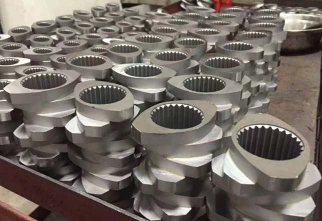 Twin Screw Extruder Parts Bimetallic Barrel Wood Plastic Composite Pellet