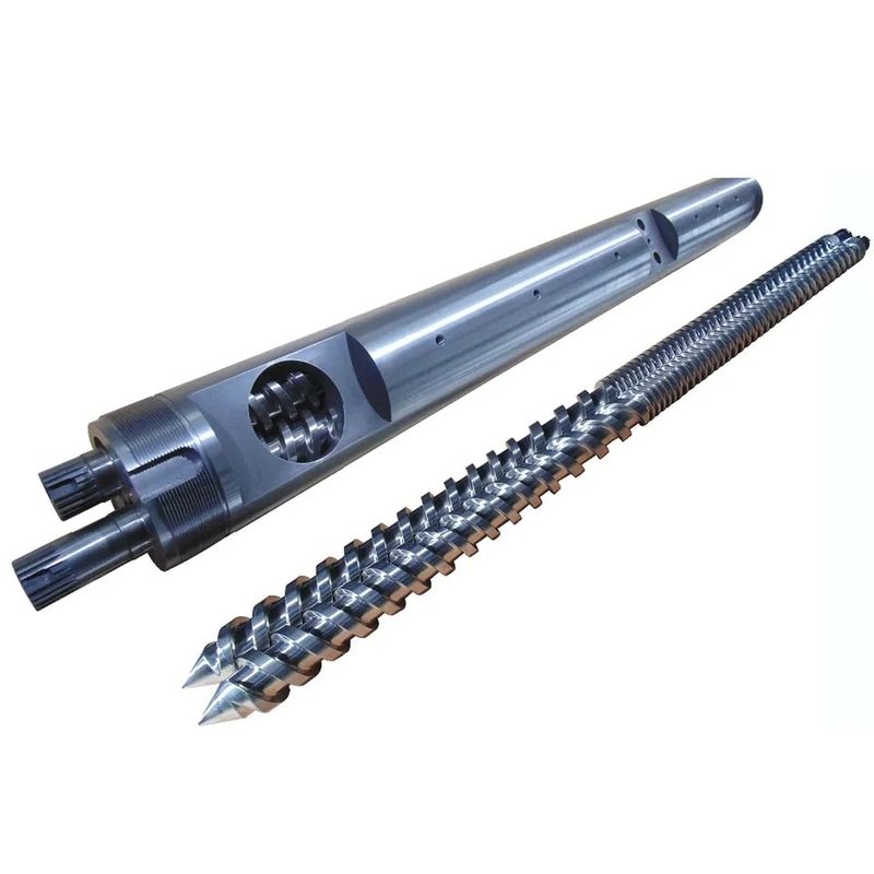 Bimetallic Nitride Conical Twin Screws WPC PVC PE Industry / Extruder ...