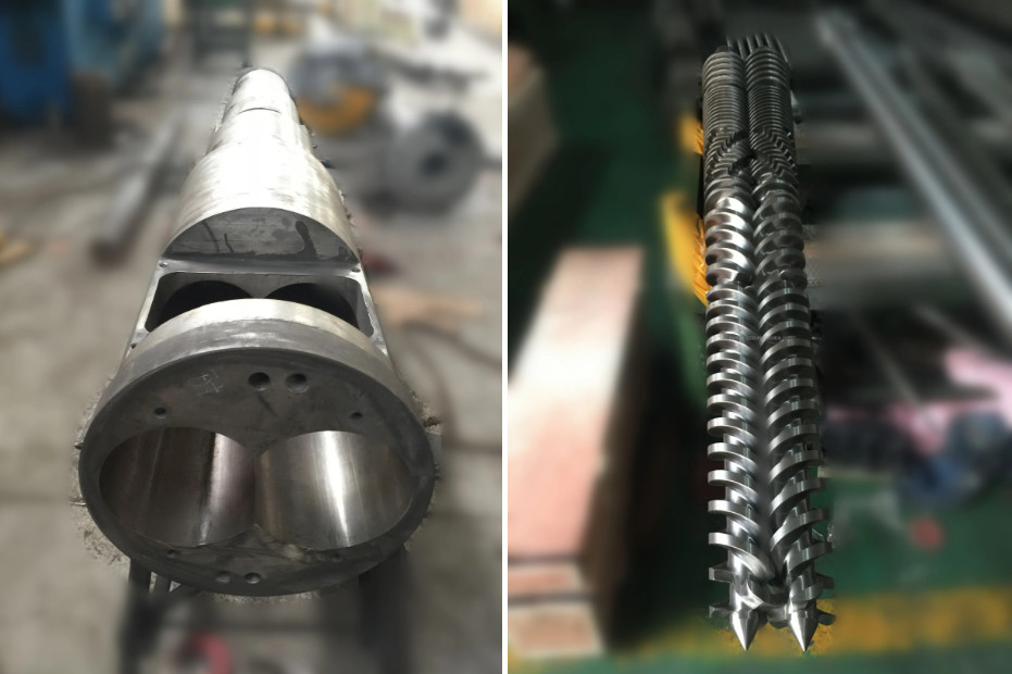 Conical Twin Screw Barrel For PVC Pipeline Extruder 80/156 65/132 55/ ...