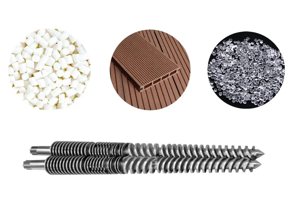 Bimetallic Nitrided Conical Twin Screws For WPC PVC PE Industry ...