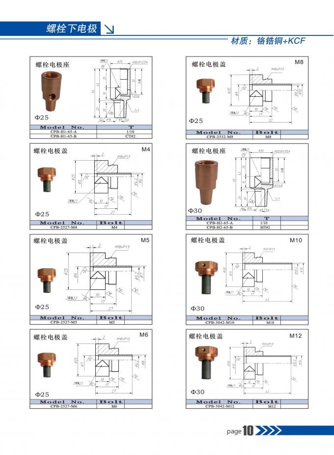 Nut Electrode Cover With KCF Sleeve Diameter 25mm / 30mm